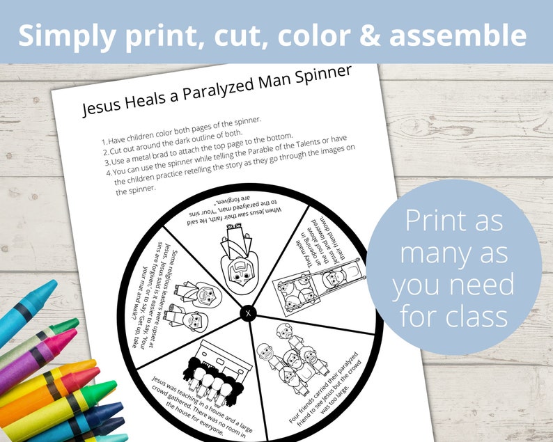 Jesus Heals a Paralyzed Man, Bible Story Craft, Sunday School Activity ...