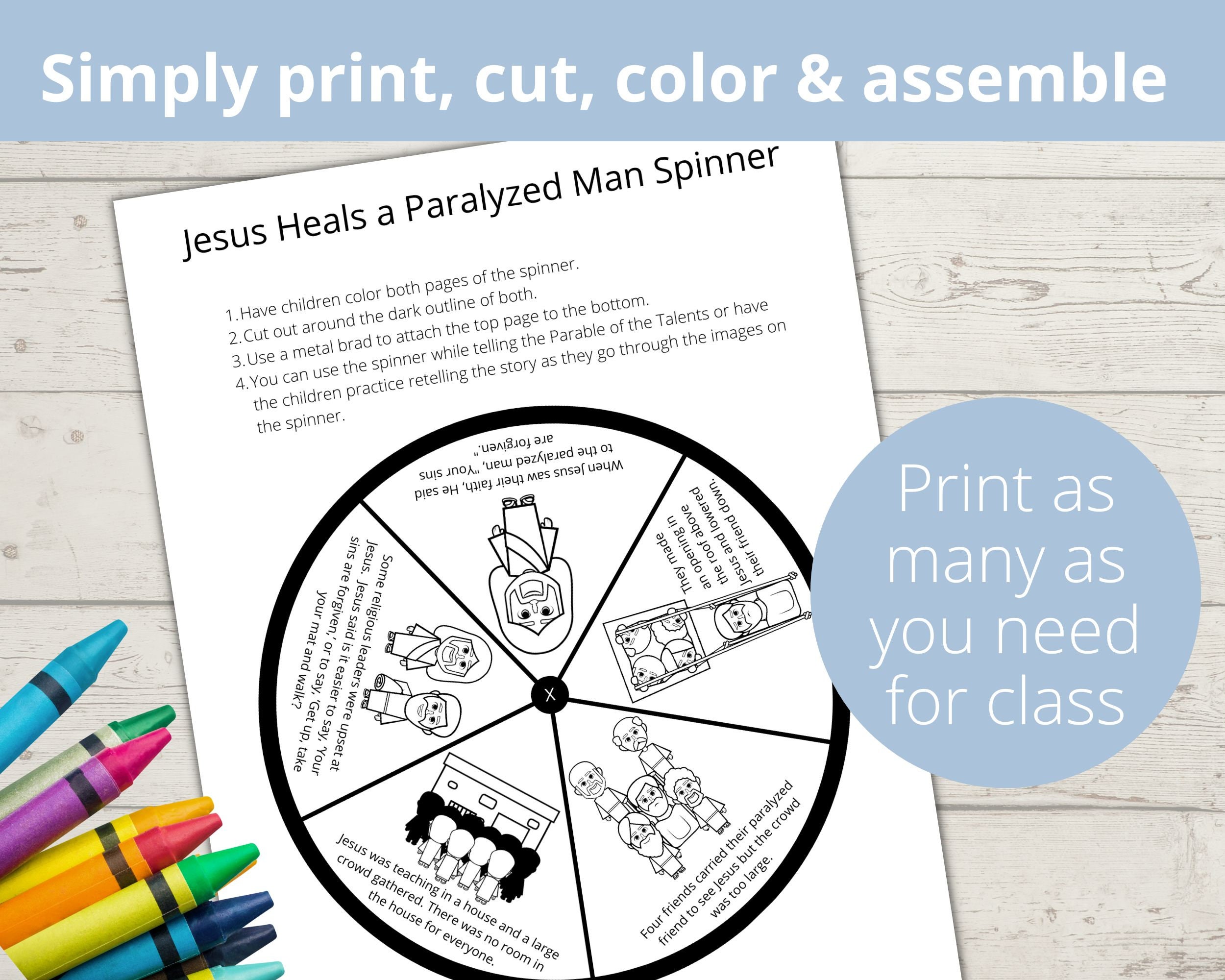 Jesus Heals a Paralyzed Man, Bible Story Craft, Sunday School Activity ...