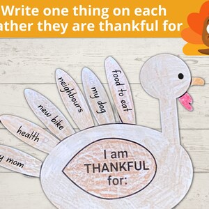 Gratitude Turkey Craft, I Am Thankful for Activity, Kindergarten Craft ...