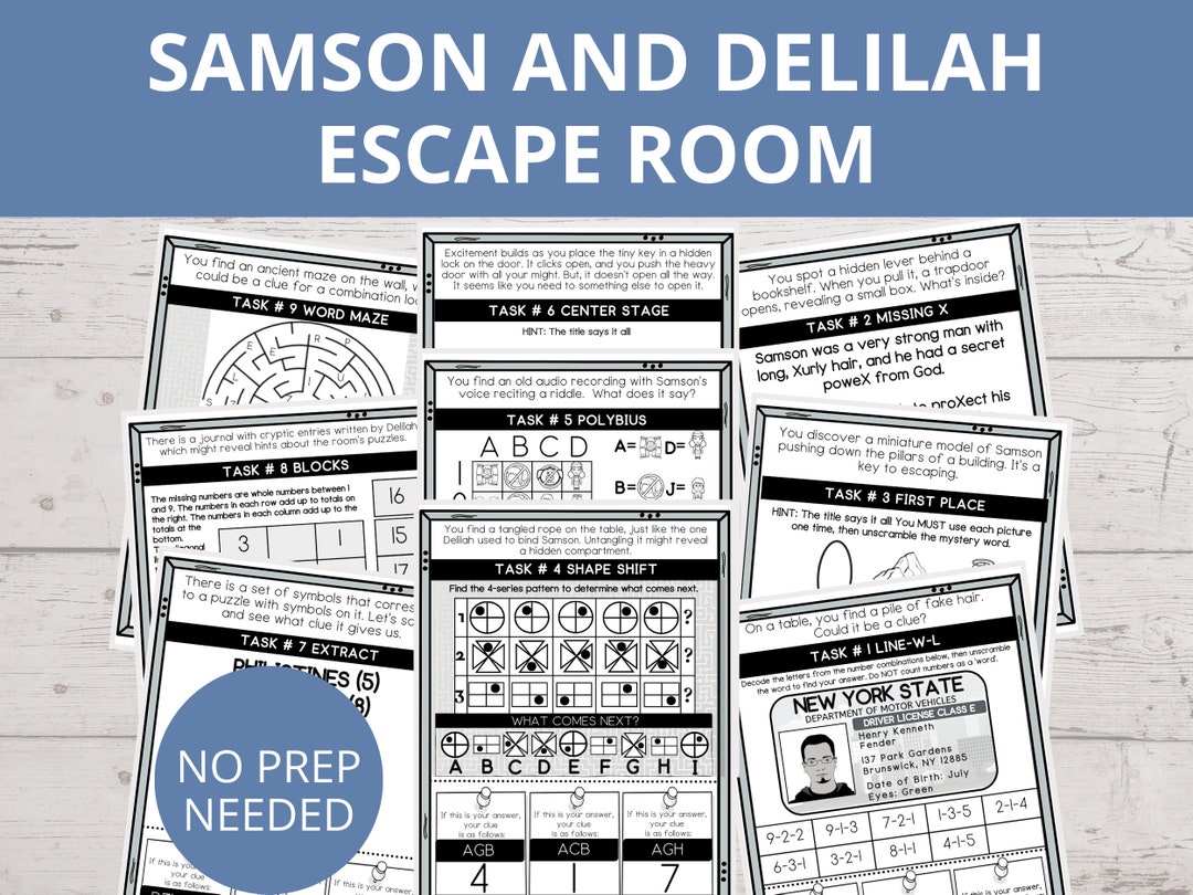 Bible Escape Room, Escape Room Kids, Samson and Delilah, Sunday School ...