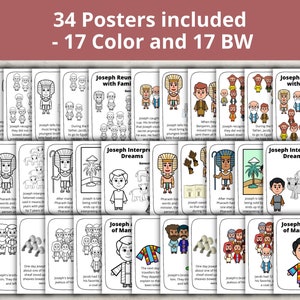 Joseph Coat of Many Colors, Bible Story Poster, Morning Basket, Church ...