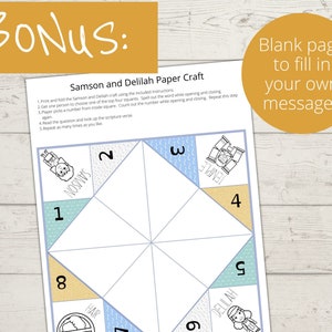 Samson and Delilah, Fortune Teller, Samson Bible, Cootie Catcher, Bible ...