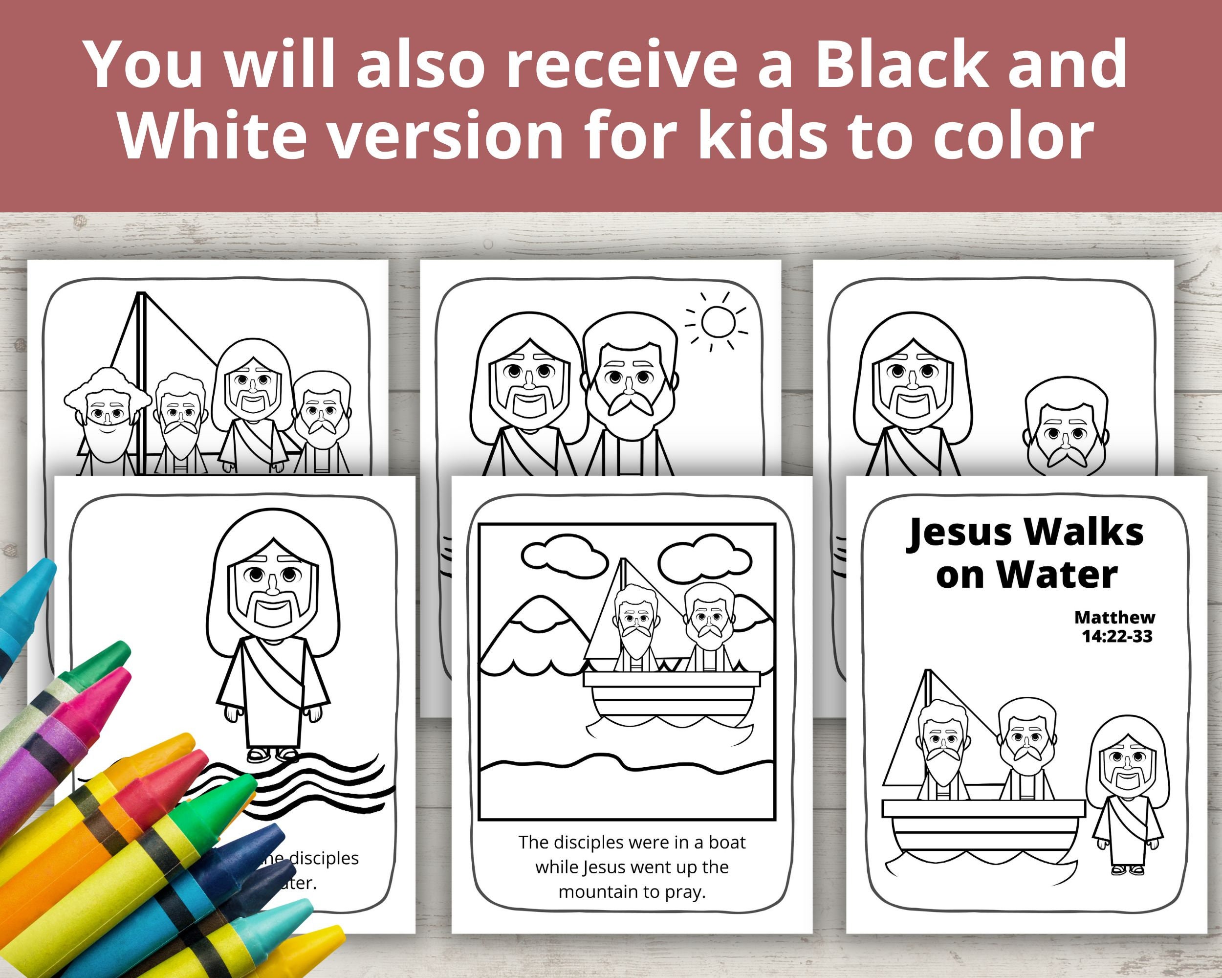 Jesus Walks on Water, Bible Story Poster, Jesus Miracles, Church ...