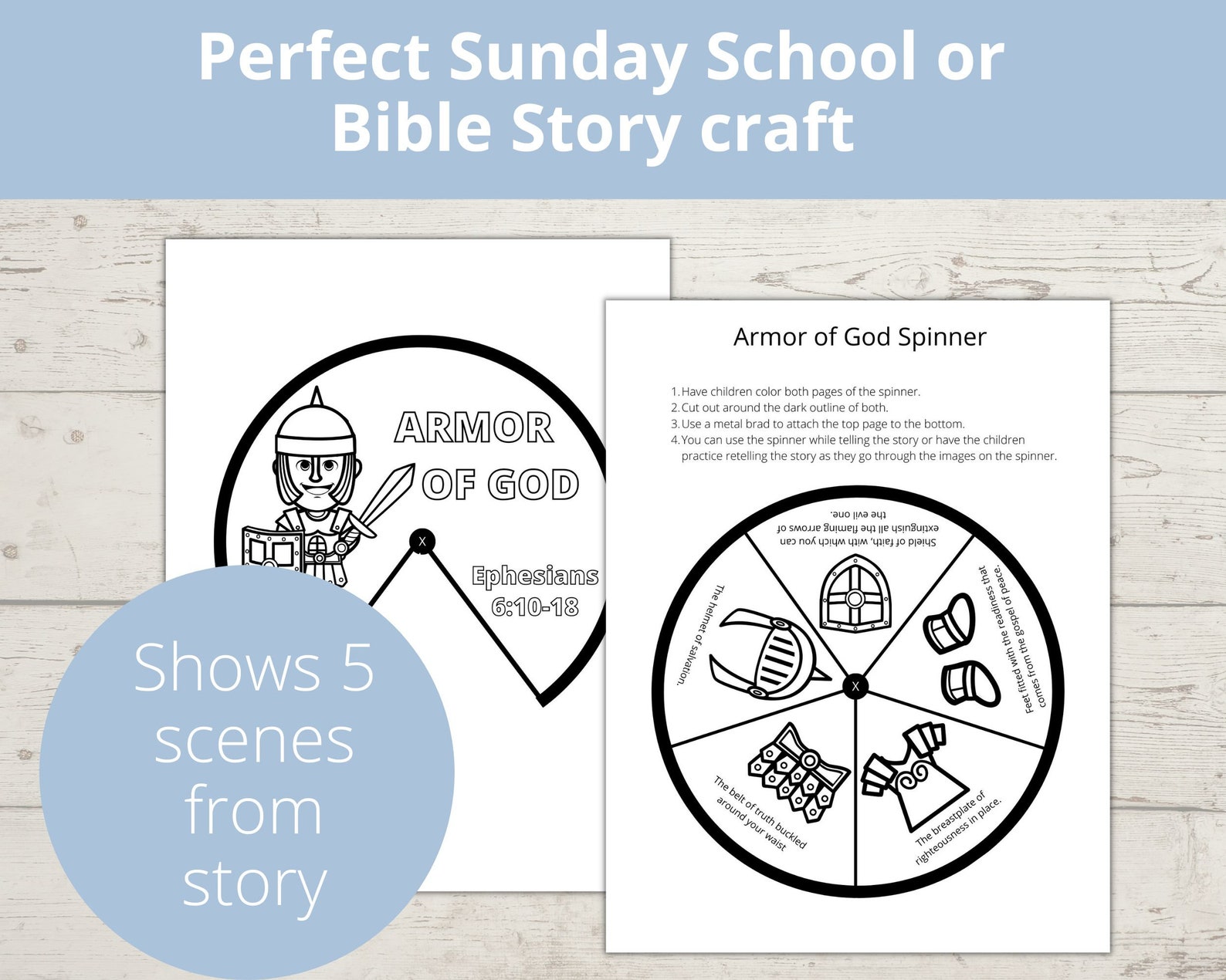 Armor of God Craft, Bible Story Printable, Ephesians 6, Homeschool ...