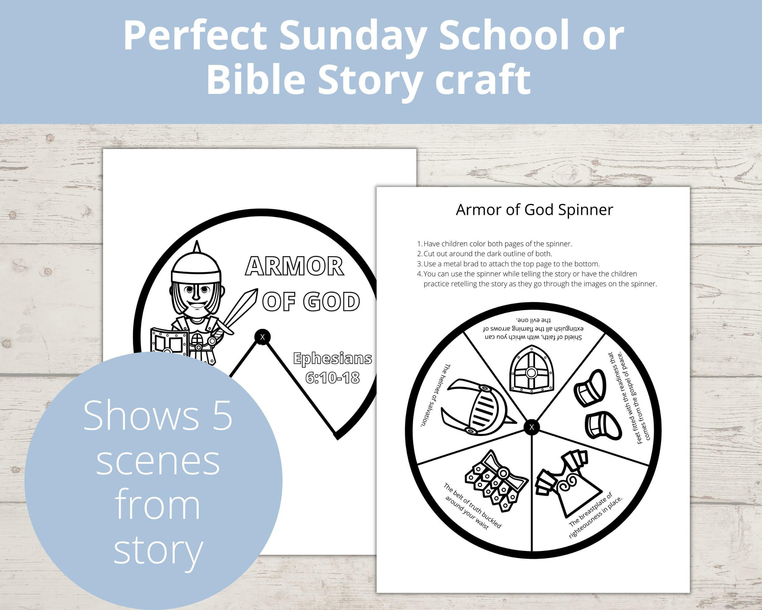 Armor of God Craft, Bible Story Printable, Ephesians 6, Homeschool ...
