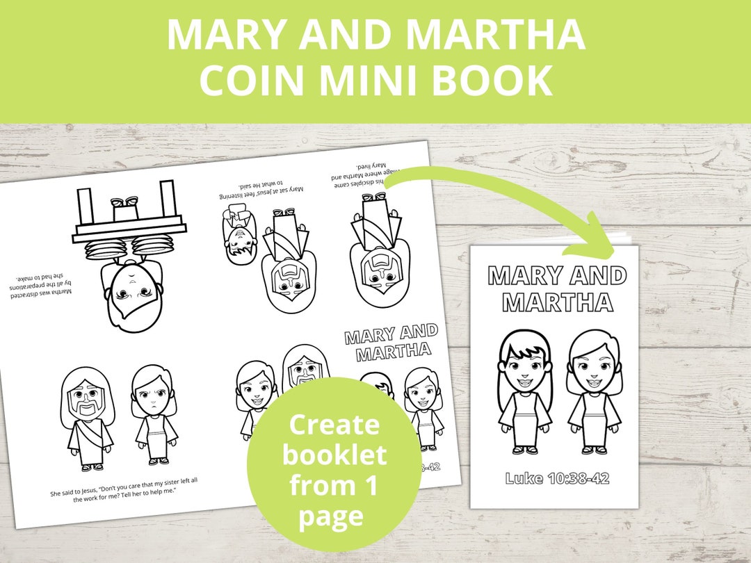 Martha and Mary, Mary and Martha, Preschool Bible Activity, Homeschool ...