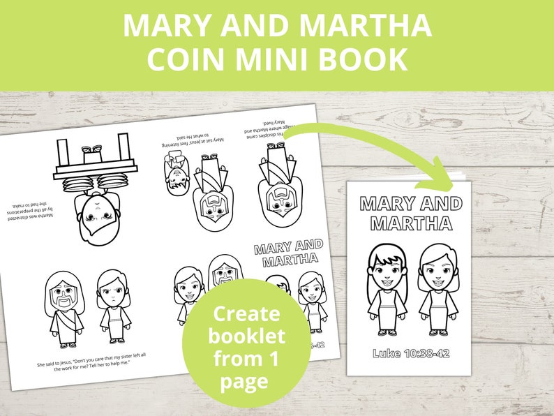 Martha and Mary, Mary and Martha, Preschool Bible Activity, Homeschool ...