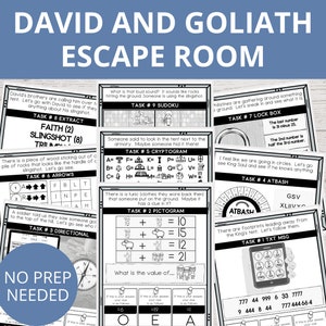 Bible Escape Room, David and Goliath, Escape Room Kids, Family Game ...