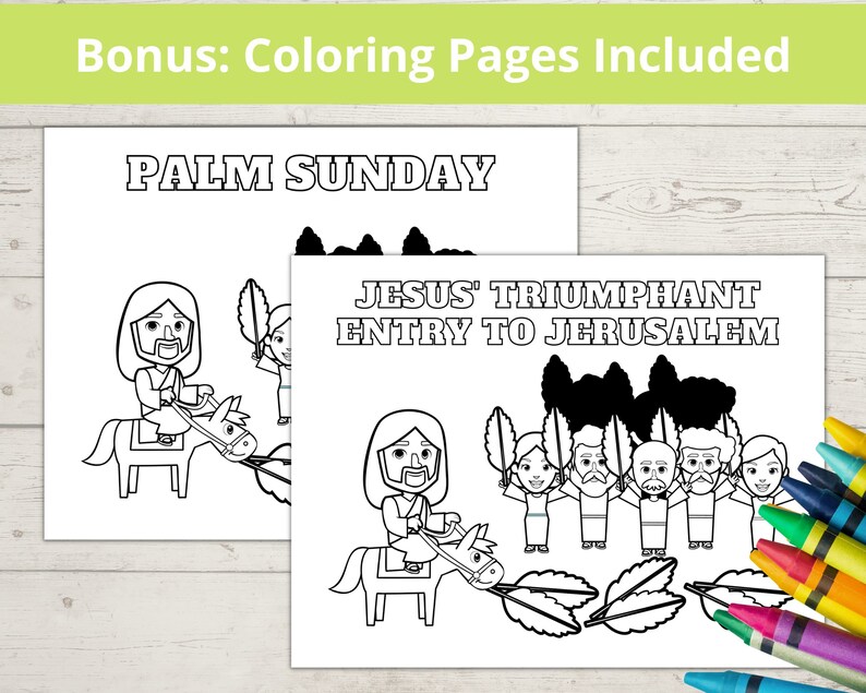 Palm Sunday Activity, Jesus Triumphant Entry to Jerusalem Sunday School ...