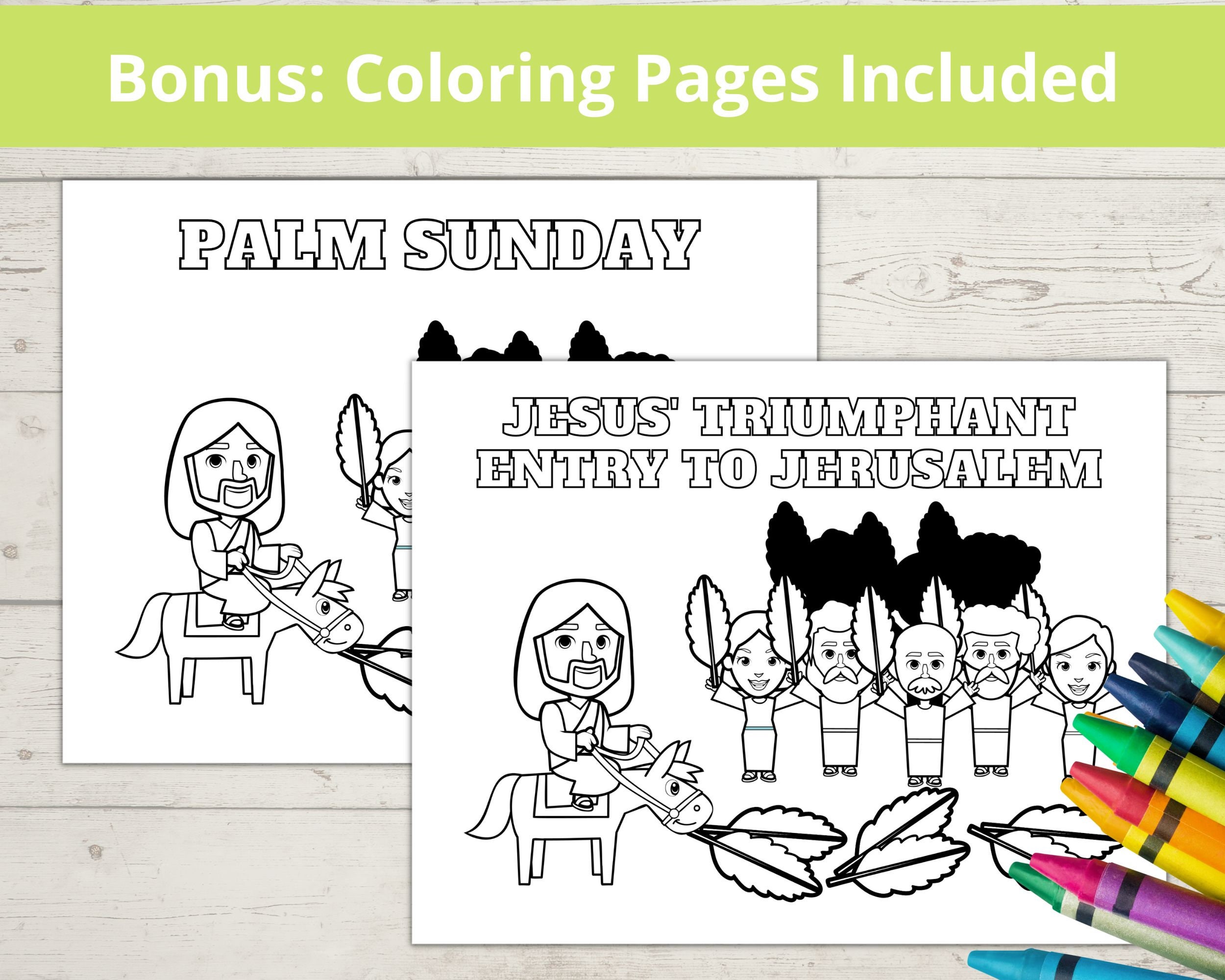 Palm Sunday Activity, Jesus Triumphant Entry to Jerusalem Sunday School ...