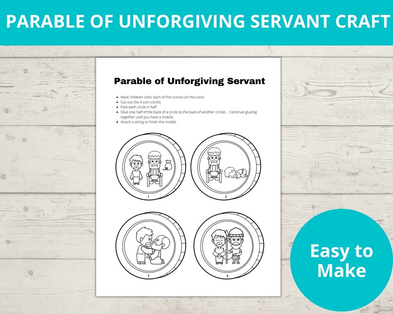 Parable of Unforgiving Servant, Bible Story Crafts, Parables of Jesus ...