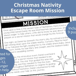 Bible Escape Room, Escape Room Kids, Christmas Nativity Game, Christmas ...