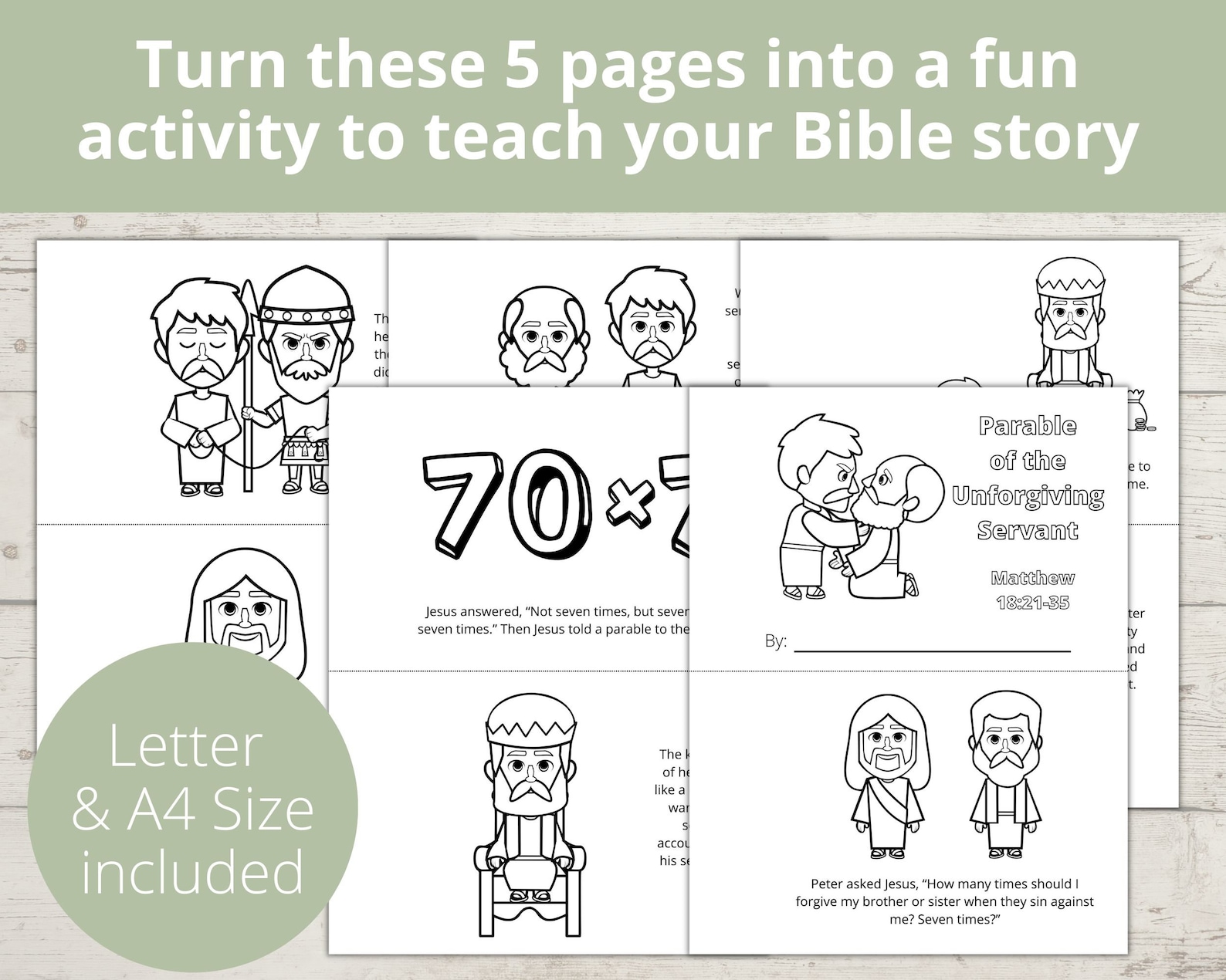 Parable of Unforgiving Servant, Mini Booklet, Preschool Bible ...