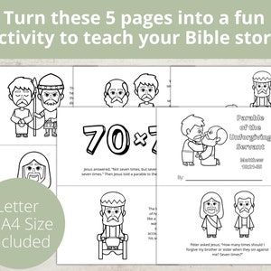 Parable of Unforgiving Servant, Mini Booklet, Preschool Bible ...