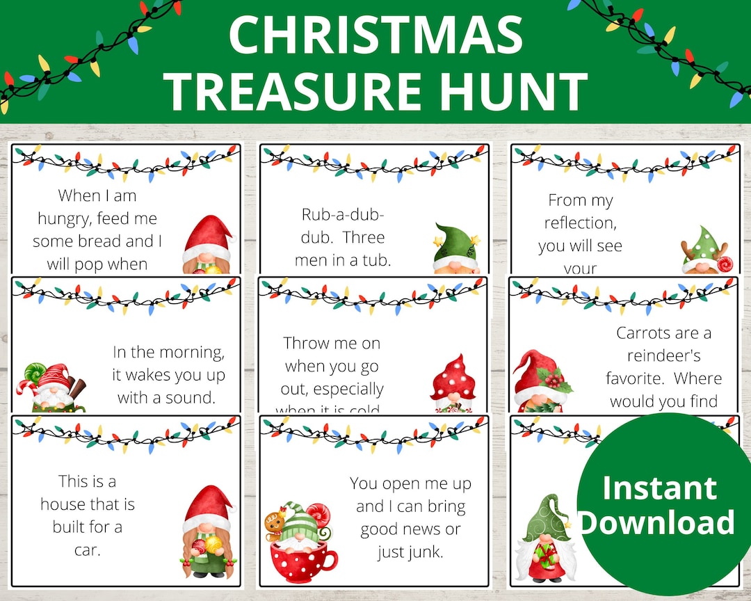 Christmas Treasure Hunt, Christmas Scavenger Hunt Kids, Scavenger Hunt ...