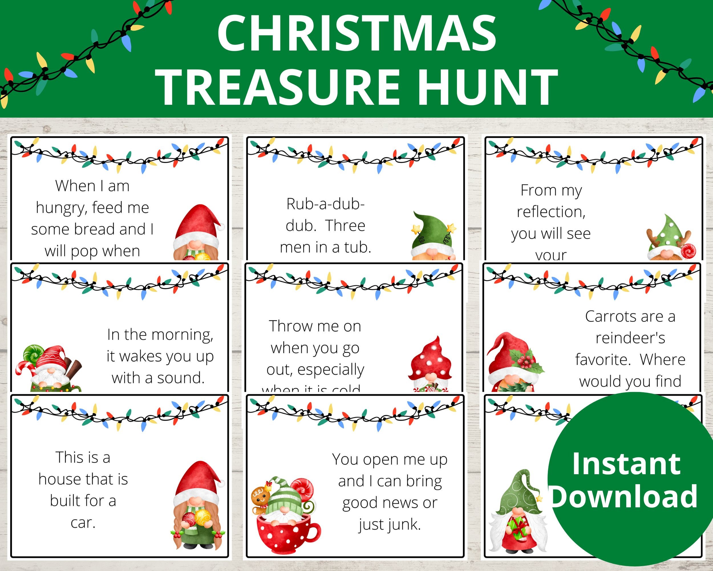 Christmas Treasure Hunt, Christmas Scavenger Hunt Kids, Scavenger Hunt ...