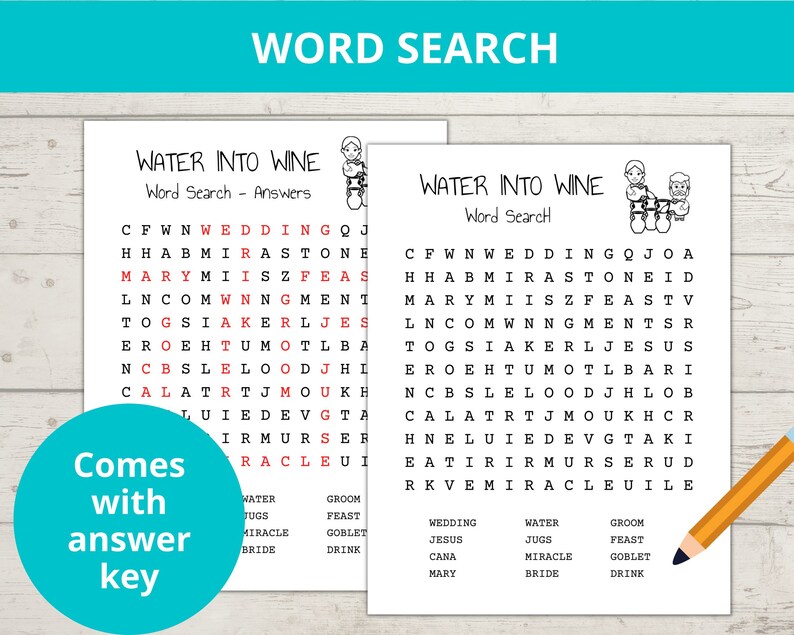 Jesus Turns Water Into Wine Bible Story Activities, Sunday School Craft ...