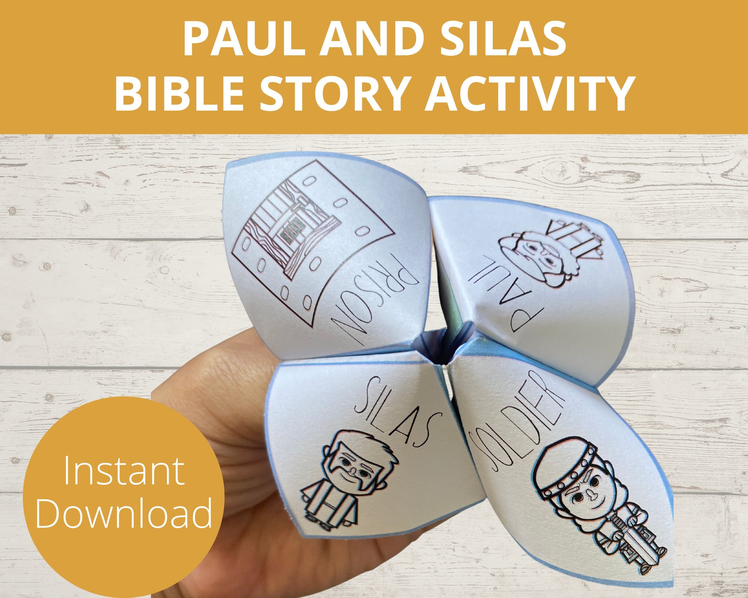 Paul and Silas Craft Paul Bible Stories Fortune Teller - Etsy México