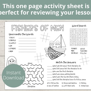 Fishers of Men Craft, Bible Activity, I Will Make You Fishers of Men ...