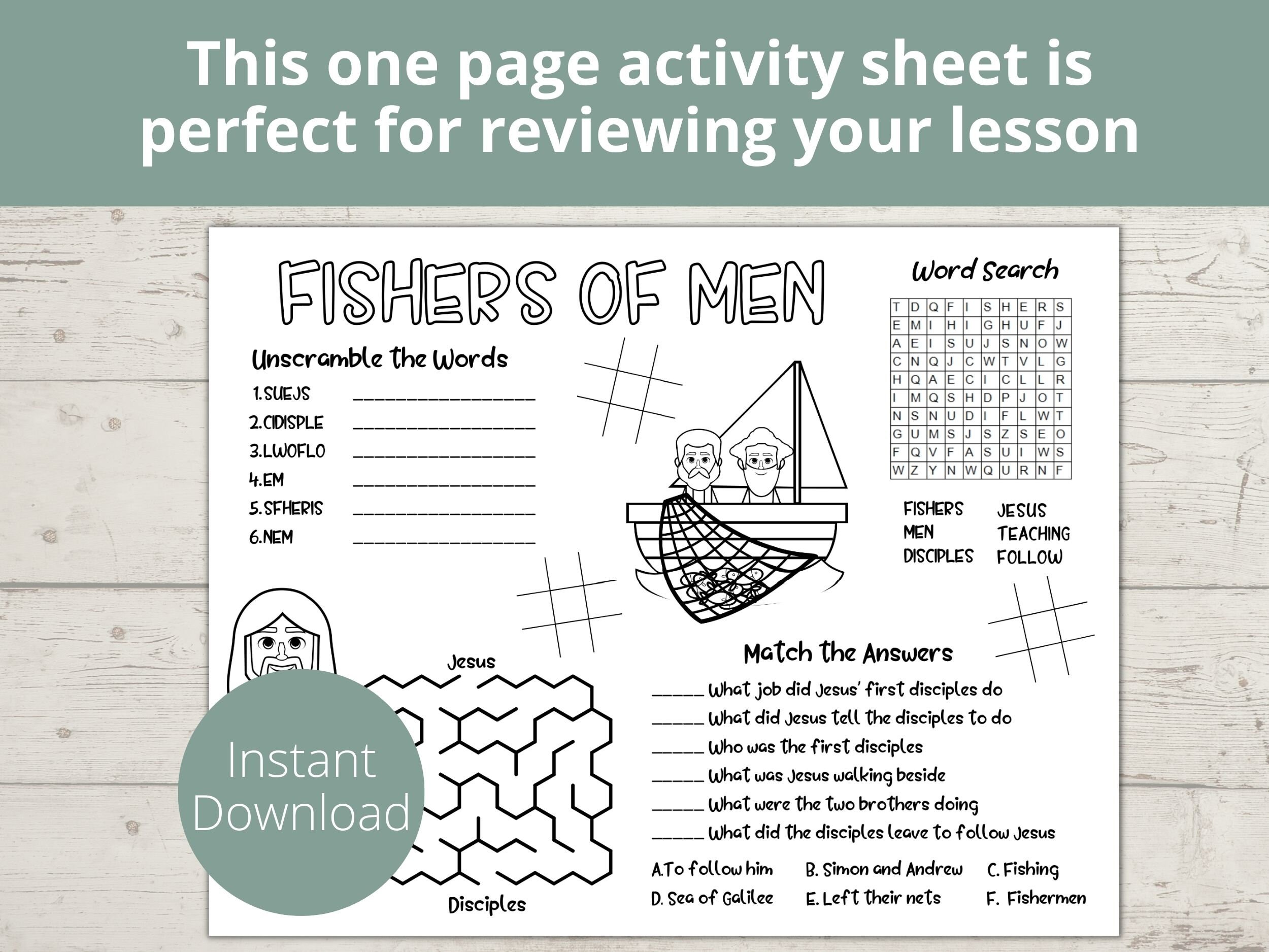 Fishers of Men Craft, Bible Activity, I Will Make You Fishers of Men ...
