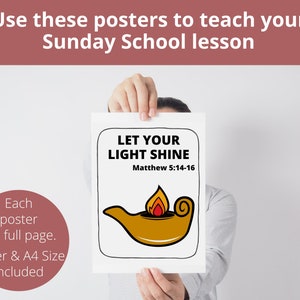 Let Your Light Shine Printable, Bible Story Poster, This Little Light ...
