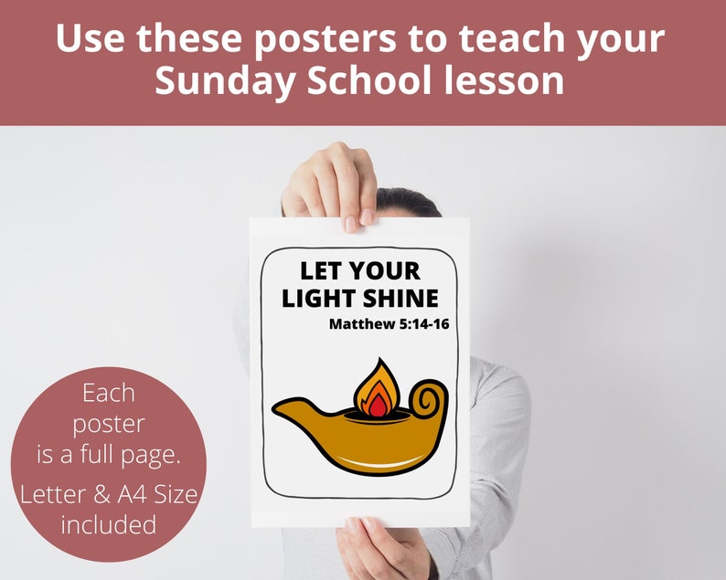 Let Your Light Shine Printable, Bible Story Poster, This Little Light ...