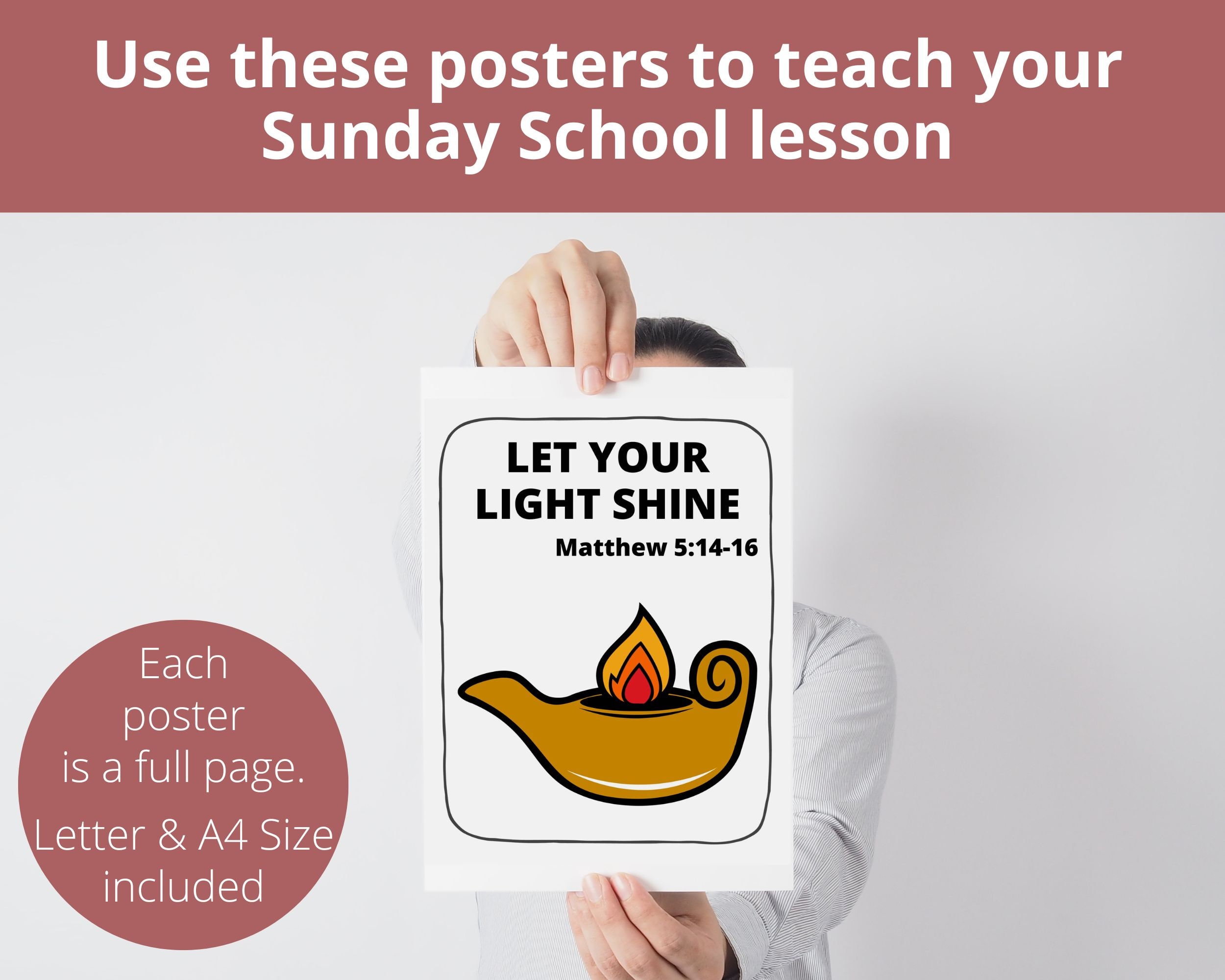 Let Your Light Shine Printable, Bible Story Poster, This Little Light ...