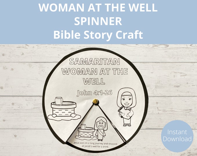 Printable the Woman at the Well Spinner Wheel, Interactive Bible Story ...