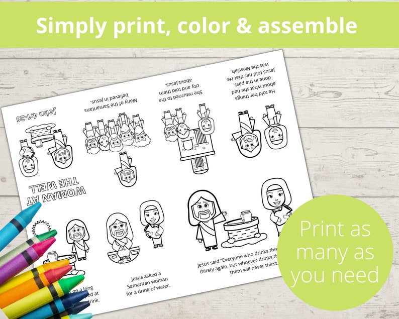 Woman at the Well Craft, Samaritan Woman Bible Story Activity, Mini ...