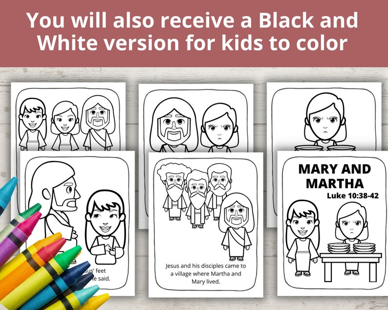 Mary and Martha, Martha and Mary Jesus, Bible Posters for Kids, Church ...