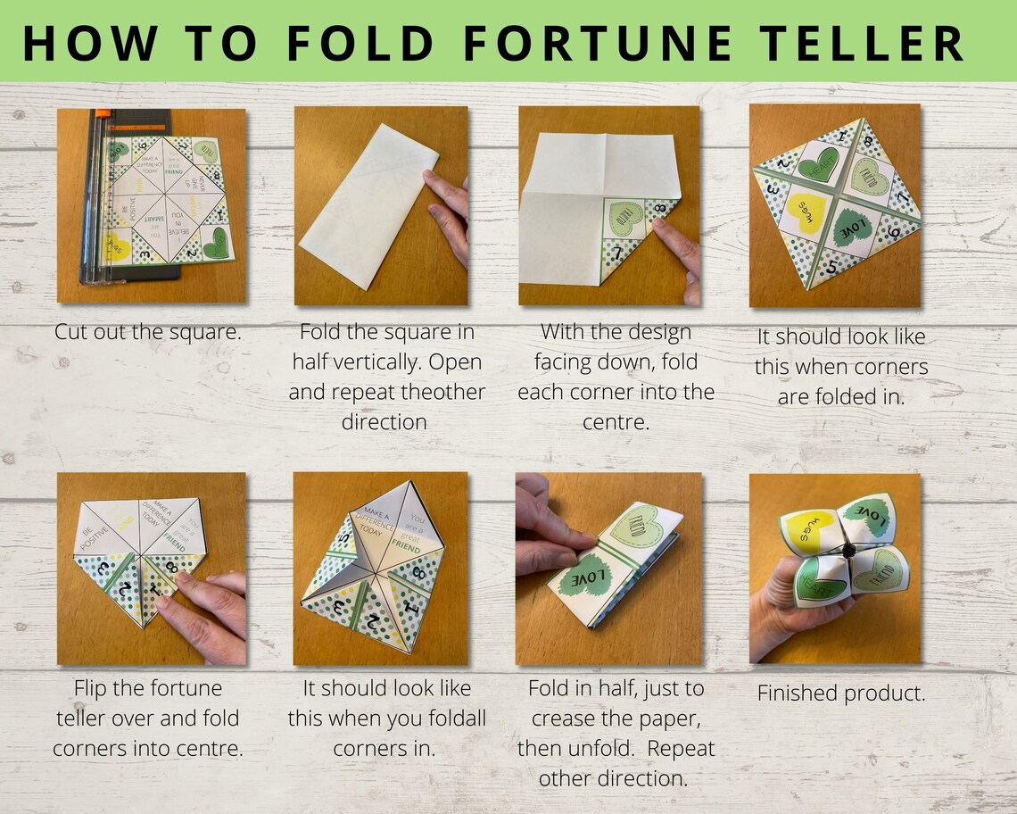 Positive Affirmation Fortune Teller Affirmation Cards Cootie - Etsy UK