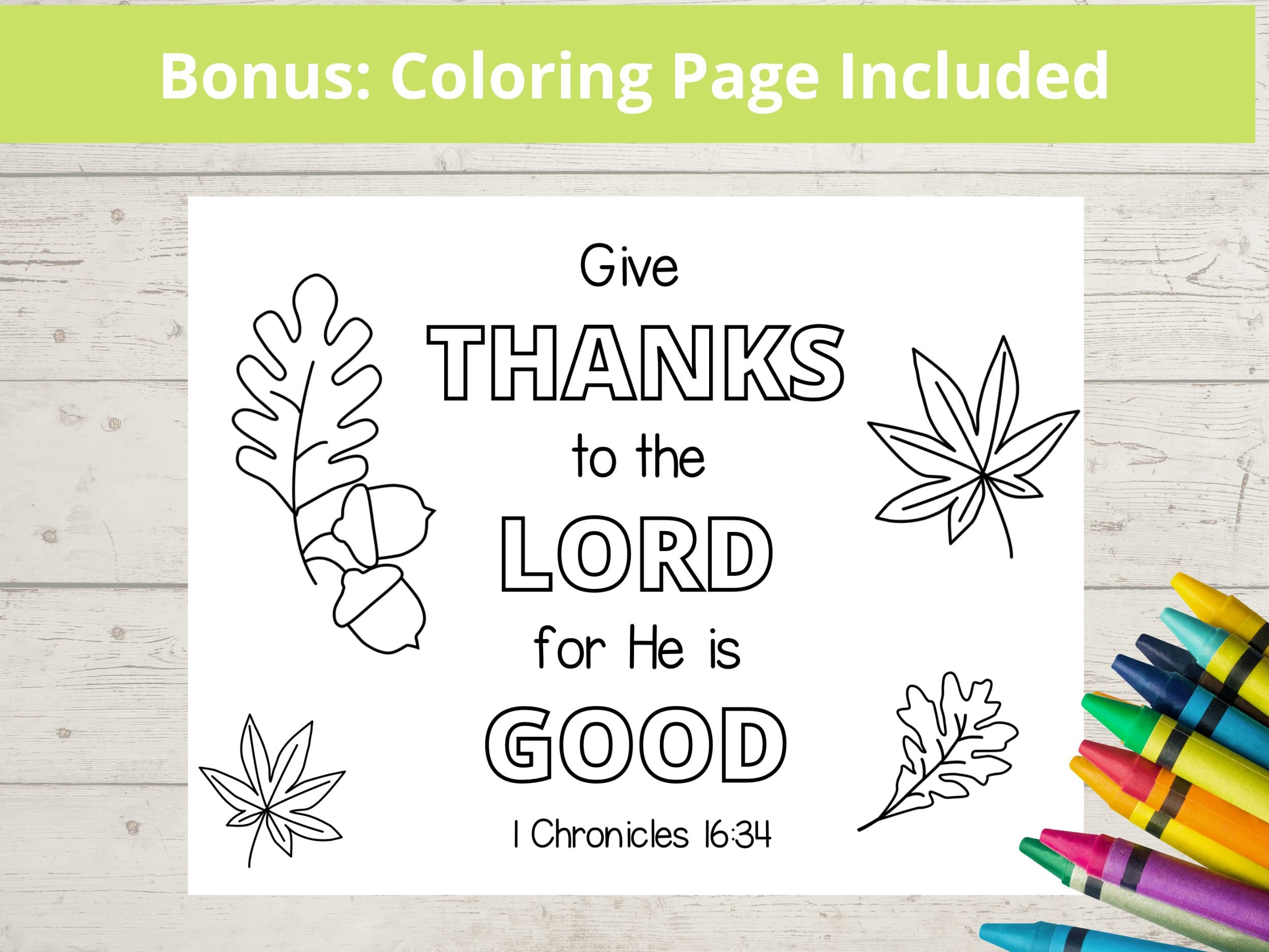 Give Thanks to the Lord, Thanksgiving Coloring Page, Sunday School ...