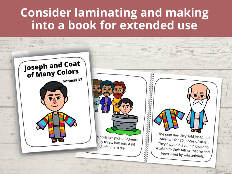 Joseph Coat of Many Colors, Bible Story Poster, Morning Basket, Church ...