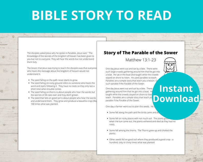 Parable of the Sower, Parables of Jesus, Bible Story Crafts, Sunday School Activity, Word Search ...