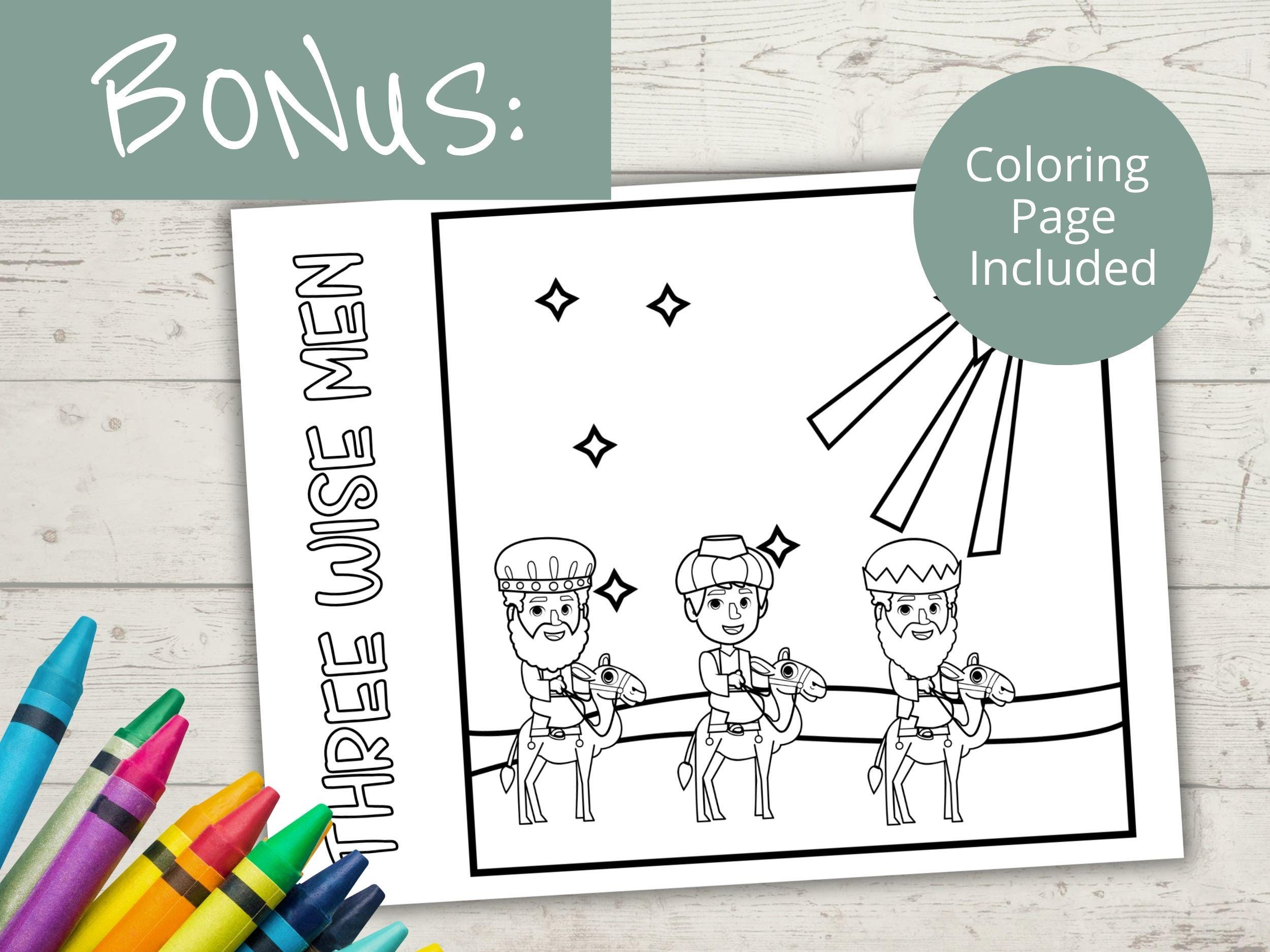 Three Wise Men, Bible Activity Placemat, Christmas Nativity Craft ...