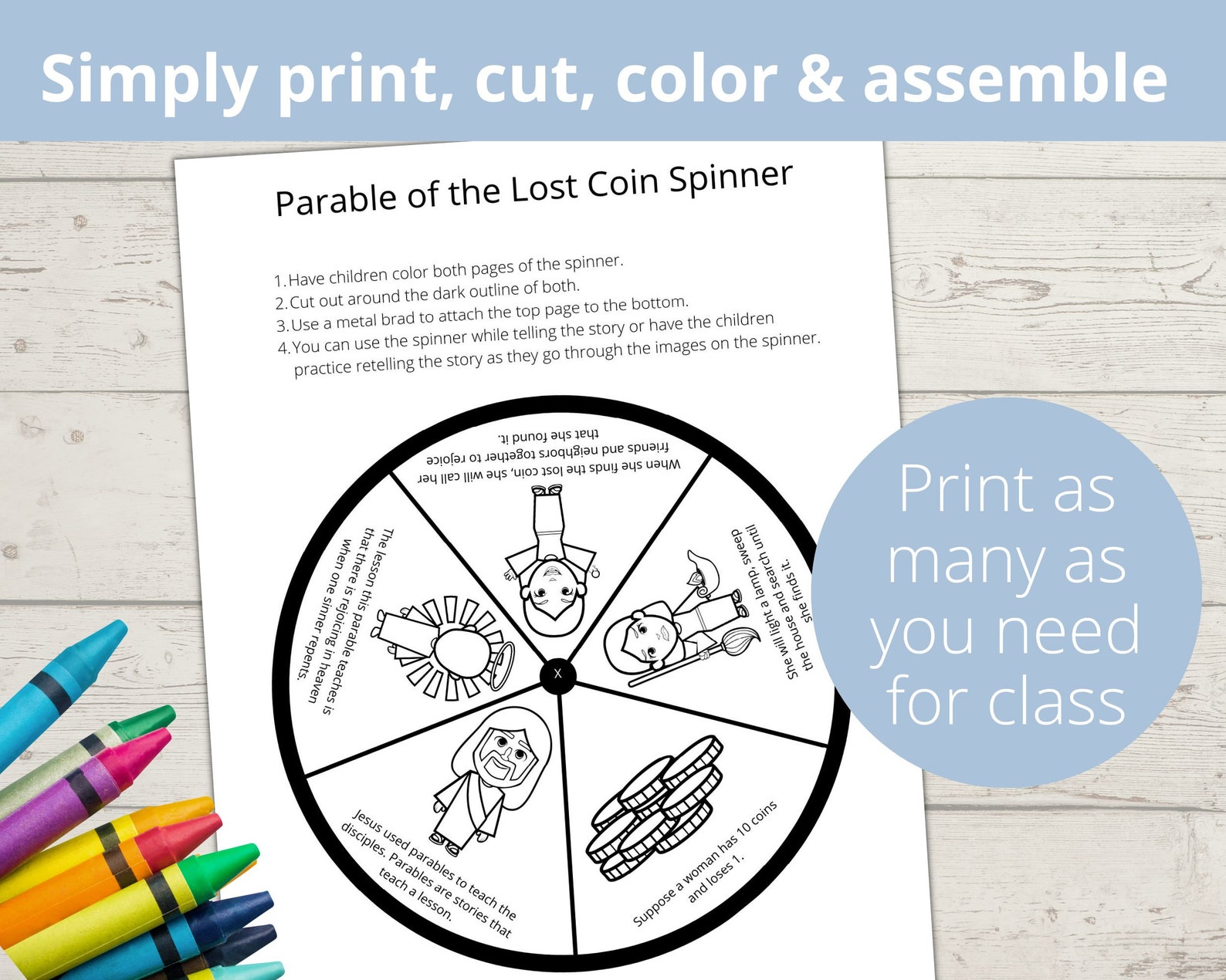 Parable of Lost Coin, Bible Story Printable, Homeschool Bible ...
