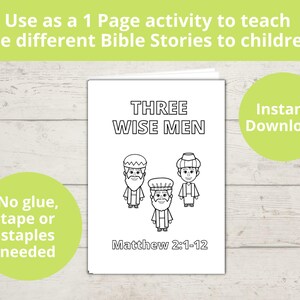 Three Wise Men, Nativity Craft, Christmas Story Book, Bible Story for ...