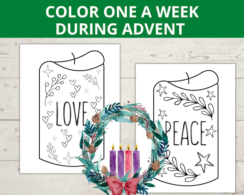 Advent Candle for Kids, Advent Coloring Page, Catholic Advent Wreath ...