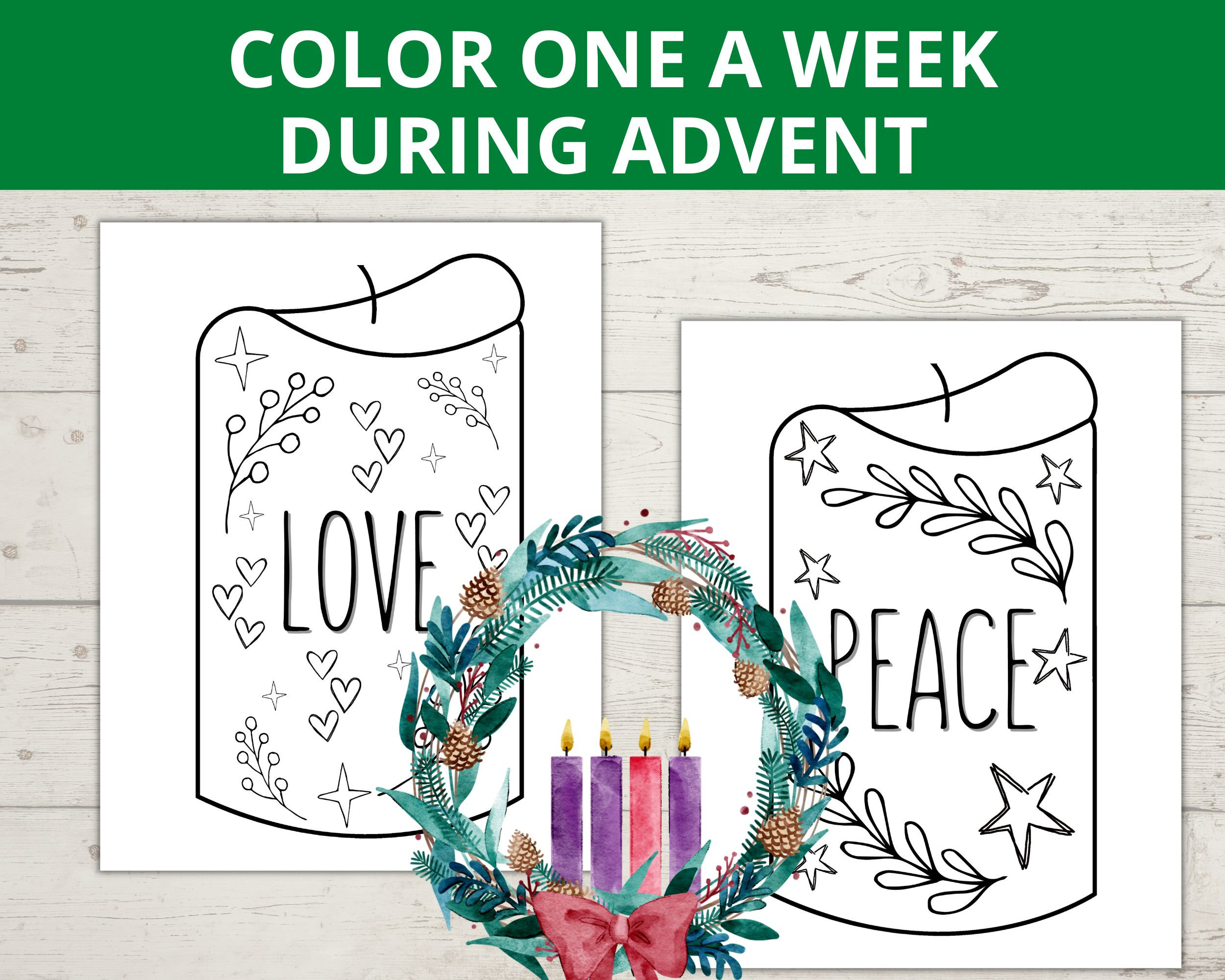 Advent Candle for Kids, Advent Coloring Page, Catholic Advent Wreath ...