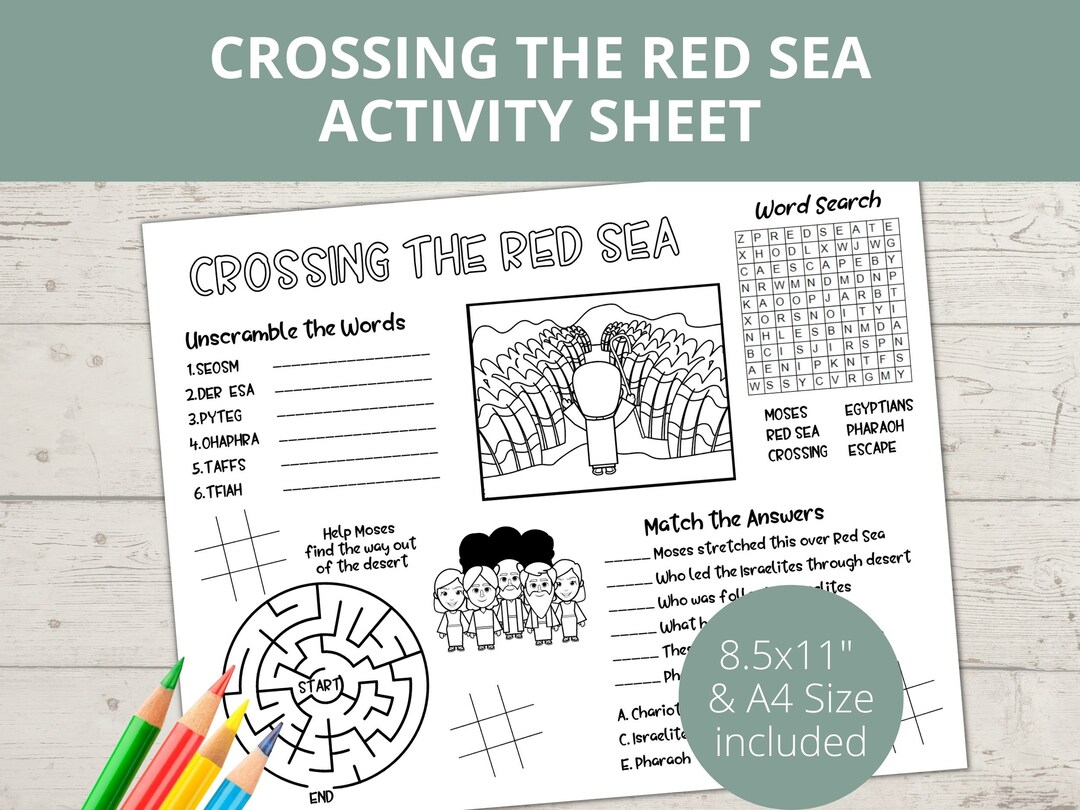 Crossing the Red Sea Craft, Moses and Red Sea, Church Kids Activity ...