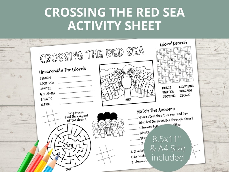 Crossing the Red Sea Craft, Moses and Red Sea, Church Kids Activity ...