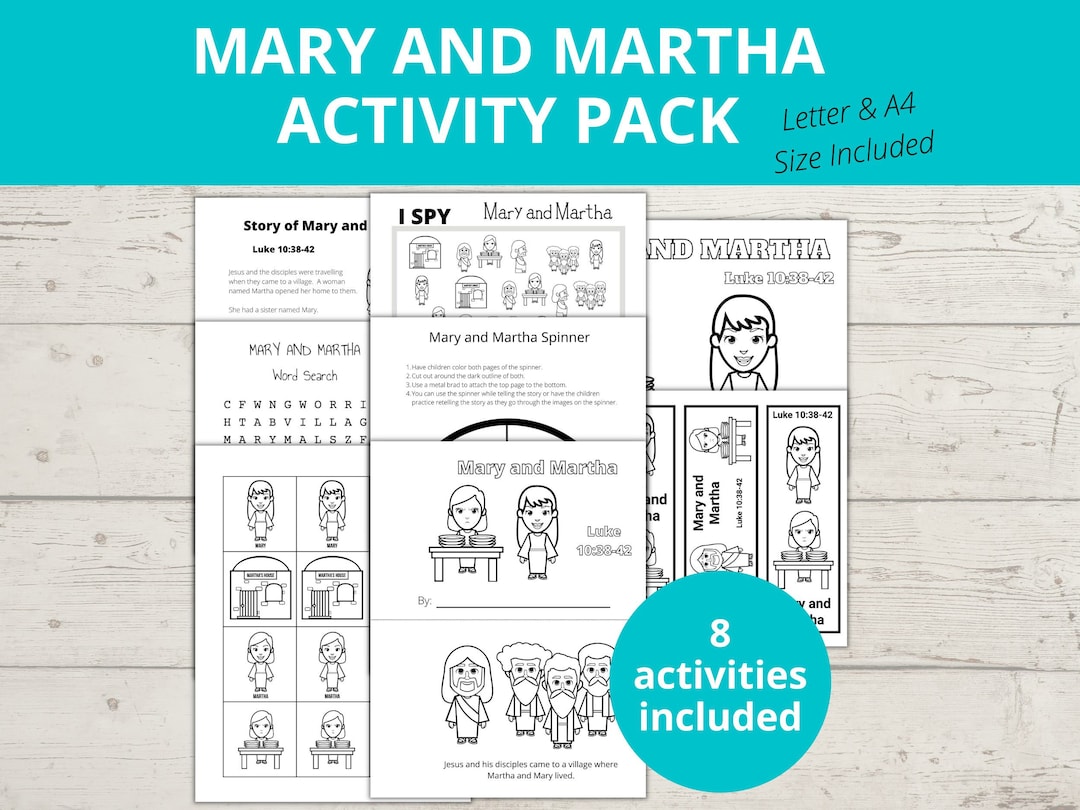 Mary and Martha, Bible Story Crafts, Mary Jesus, Sunday School Activity ...