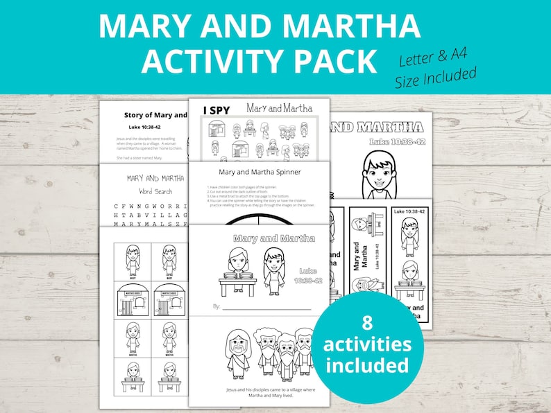 Mary and Martha, Bible Story Crafts, Mary Jesus, Sunday School Activity ...