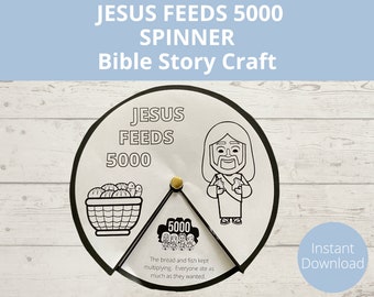 Loaves and Fish Bible Craft for Kids Jesus Feeds 5000 Spring Christian ...