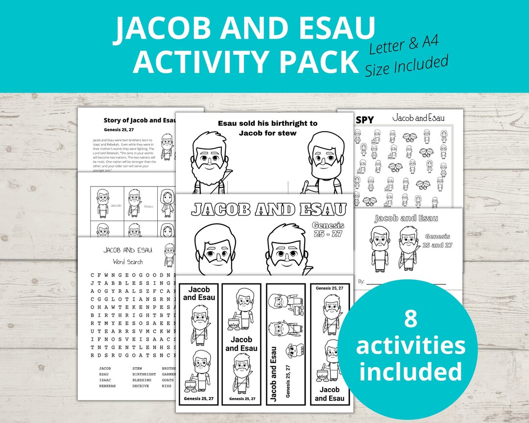 Jacob and Esau, Bible Story for Kids, Sunday School Activity, I Spy ...