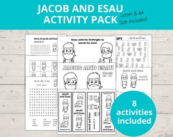 JACOB and ESAU Bible Story Coloring Page Activity Sunday - Etsy UK