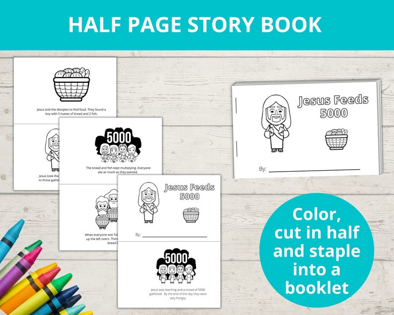 Jesus Feeds 5000 Bible Story Activities, Sunday School Craft, Activity ...