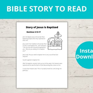 Jesus Baptism Craft, Jesus Baptized, Bible Story for Kids, Baptism of ...