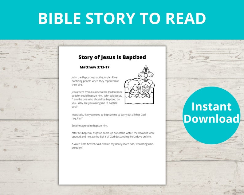 Jesus Baptism Craft, Jesus Baptized, Bible Story for Kids, Baptism of ...