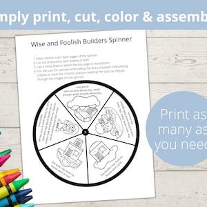 Wise and Foolish Builders Sunday School Craft, Bible Story Activities ...
